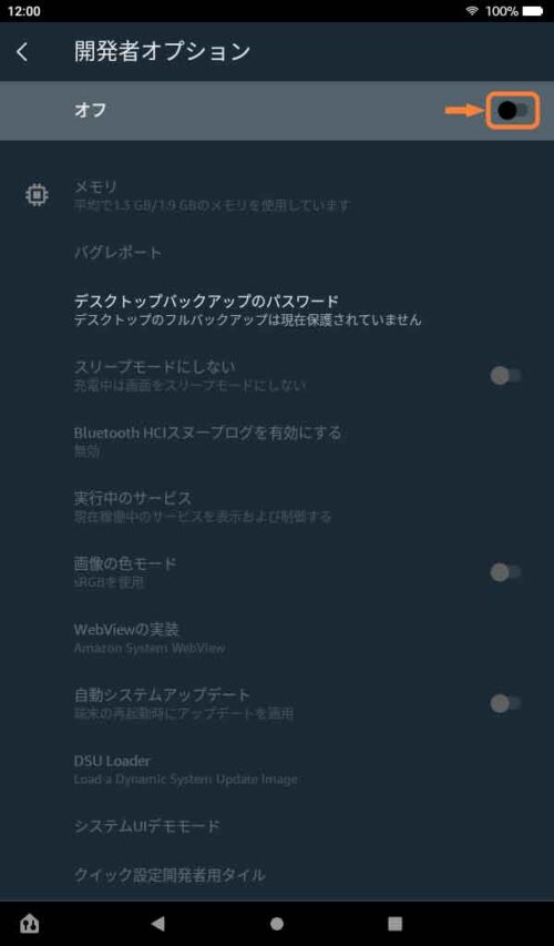 取扱い注意？Fireタブレットで「開発者オプション」を表示・オン・オフする方法 | すいかの名産地